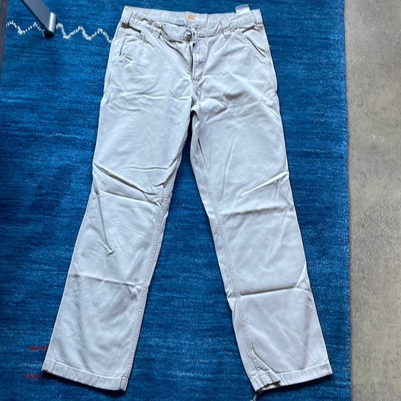 Carhartt | Pants | Carhart Relaxed Fit Cream Colored Cargo Pants Mens ...